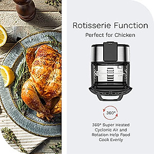 hOmeLabs 11.6 Quart XXL 8-in-1 Air Fryer Oven - Bake, Broil, Dehydrate and More - Complete Set of Dishwasher Safe Accessories Included