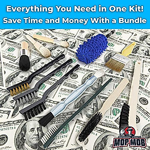 Pro-grade Auto Detailing Brush Kit 12 Pack. Ultra Value Set For Interior and Exterior Car Care. Clean Every Crevice with Gentle, Scratch-Free Natural Detailing Brushes and Heavy-Duty Wire Scrubbers