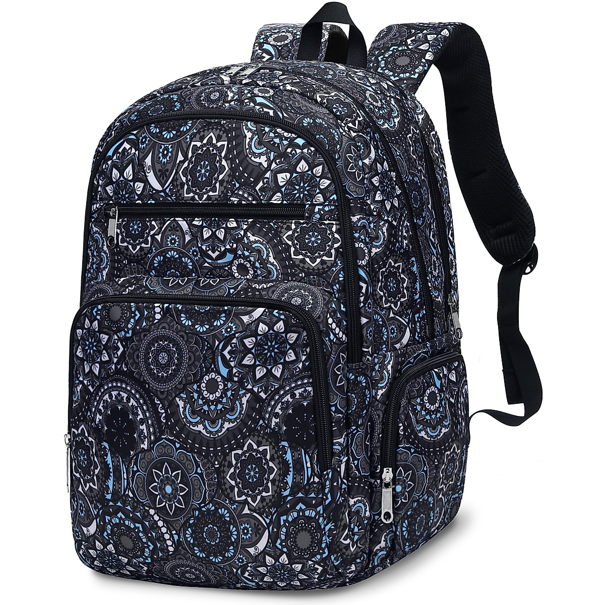 Large Travel Backpack for Women College Campus Bookbag XL Lightweight School Bag Fits 15.6 Inch Laptop Water-resistant Casual Daypack Airline Approved Carry On Backpack Grey Paisley Mochilas De Mujer