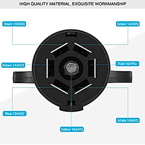 NEWSUN® 8.2ft RV-Ready 7-Way Plug Cord Wiring Harness, Brake & Light Control, Blade 7-Pin Trailer with Wire Cable, Ultimate Trailer Light Connector for All RVs