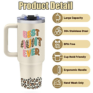 Aunt Gifts, Best Aunt Ever Tumbler - 40oz Stainless Steel Travel Mug Insulated Coffee Cup, Auntie Gift Ideas, Aunts Gift for Birthday Mothers Day (with Lid and Straw)
