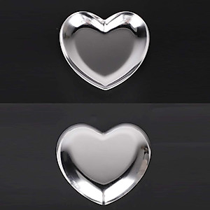 Raguso Stainless Steel Heart-Shaped Jewelry Display Tray, Silver, 3-Inch