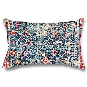 Snycler Turkish Persian Vintage Retro Blue Red Style Boho Pillow Covers Without Insert 12'x20' Pillow Case for Home Decorative Cushion Cover Men Women Boy Girl Room Cushion Cover for Home