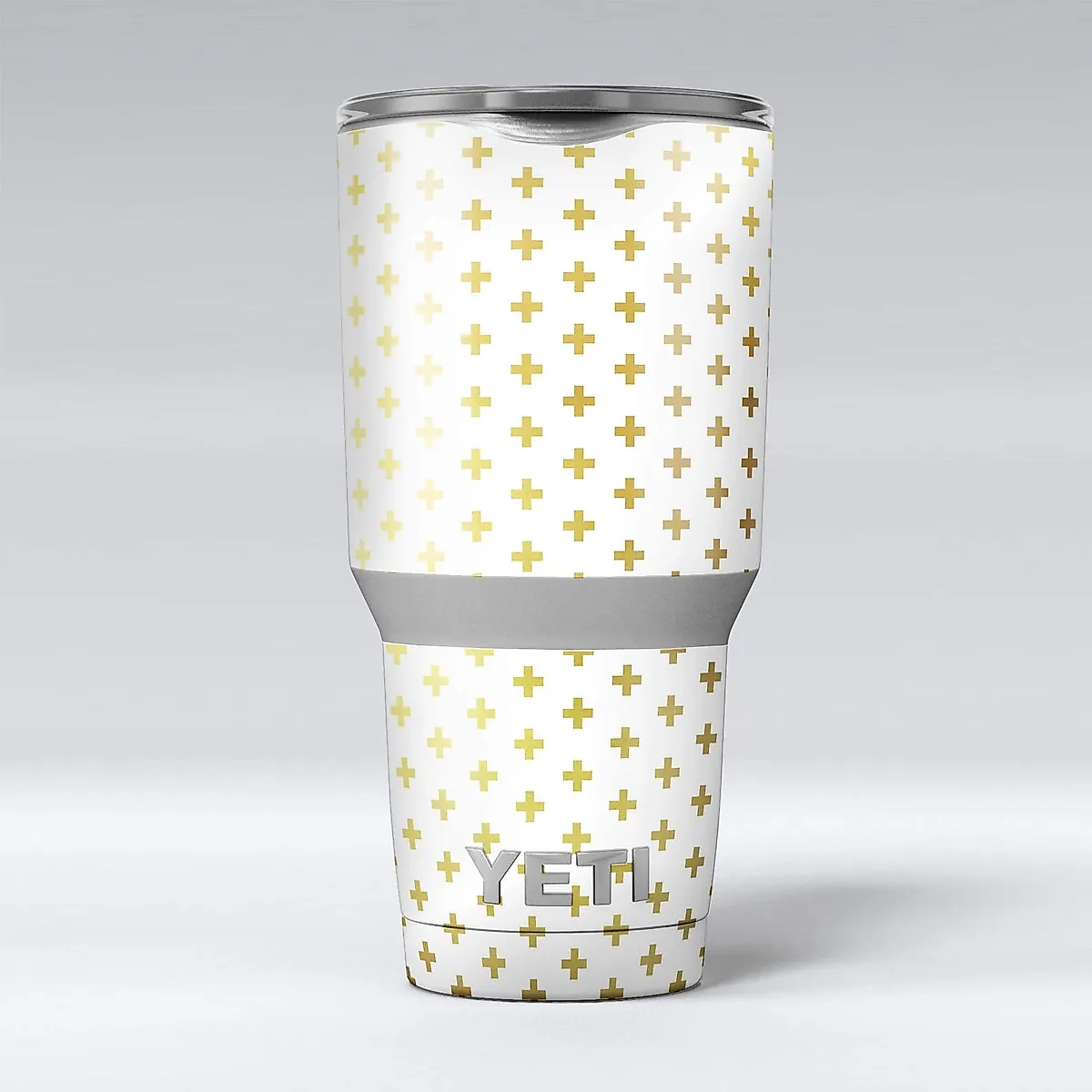 Design Skinz The Gold Mirco Cross Pattern - Skin Decal Vinyl Wrap Kit Compatible with The Yeti Rambler Cooler Tumbler Cups