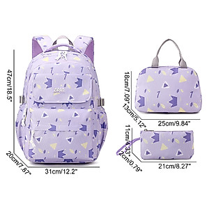 JiaYou Girls Women Backpack Junior Middle School Daypack High School University Laptop Bag(Purple Backpack,29 Liters)