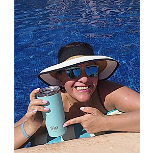 PURPLE 20OZ Perfect Size INSULATED DRINK MUG TUMBLER & SPILL PROOF LID - WINE BEER COFFEE TEA & Much More HOT for up to 6 Hours or cold for 24 HOURS - FREE Silicone Straw & Straw Cleaning Brush -