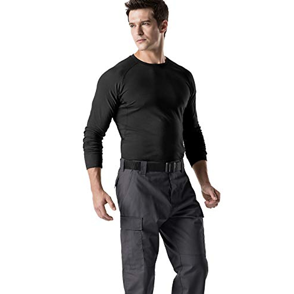 CQR Men's Tactical Combat Cargo Pants, Water Resistant Ripstop, Military Outdoor Hiking Work Apparel, Brigade Pants Charcoal, X-Large