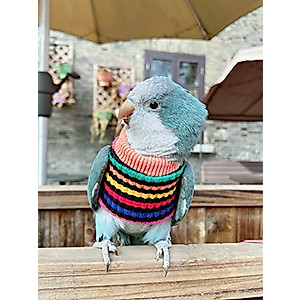 HEZHUO Parrot Bird Supplies, Light Flying Clothes, Warm and Comfortable, Tiger Skin, Green Cheek Parrot, Little Sun Parrot, Monk Parrot, Starling, mynah, Senegal Parrot, Mini Macaw Sweater (4XL)