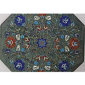 Green Marble Octagon Coffee Table Top Pietra Dura, ballard designs z gallerie dinner table, Ready to Disptach