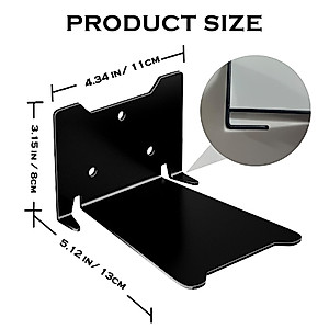 VEEBELL Invisible Floating Bookshelves Wall Mounted, Heavy-Duty Book Organizers, Hidden Book Shelf Metal Shelves Holder for Books Storage Bedroom Living Room Home Office, Black 4-Pack Large