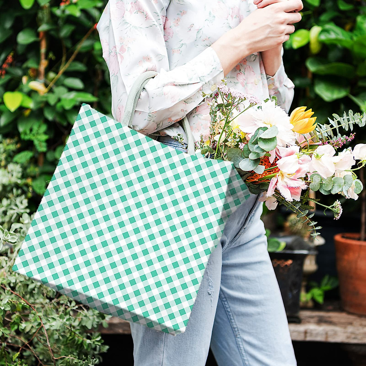 Whaline 12Pcs Spring Plaid Cotton Fabric Bundles 18 x 22 Inch Tartan Printed Fat Quarters Purple Green Pink Blue Quilting Patchwork Squares Sewing Fabrics for DIY Handmade Crafting Home Party Decor