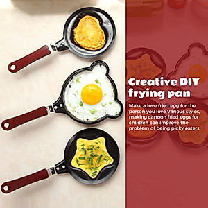 Elvaesther 4pcs Pancake Pans, Pancake Maker, Pancake Shaper for Kids, Cute Breakfast Frying Pans Multipurpose Non-Stick Omelette Pan Egg Frying Pan Mini Egg Pancake Frying Pan