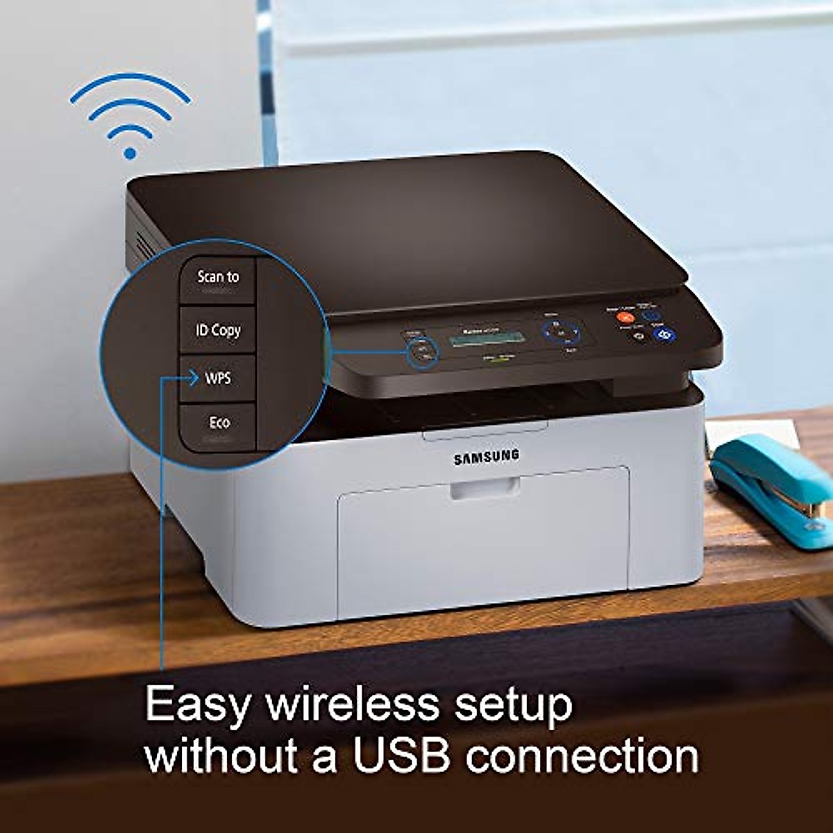 Samsung Xpress M2070W Wireless Monochrome Laser Printer with Scan/Copy, Simple NFC + WiFi Connectivity and Built-in Ethernet (SS298H)