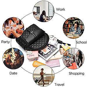 I IHAYNER Mini Backpack for Women Leather Backpack Purse Small Backpack for Teen Girls Lightweight Travel Satchel Bag Black