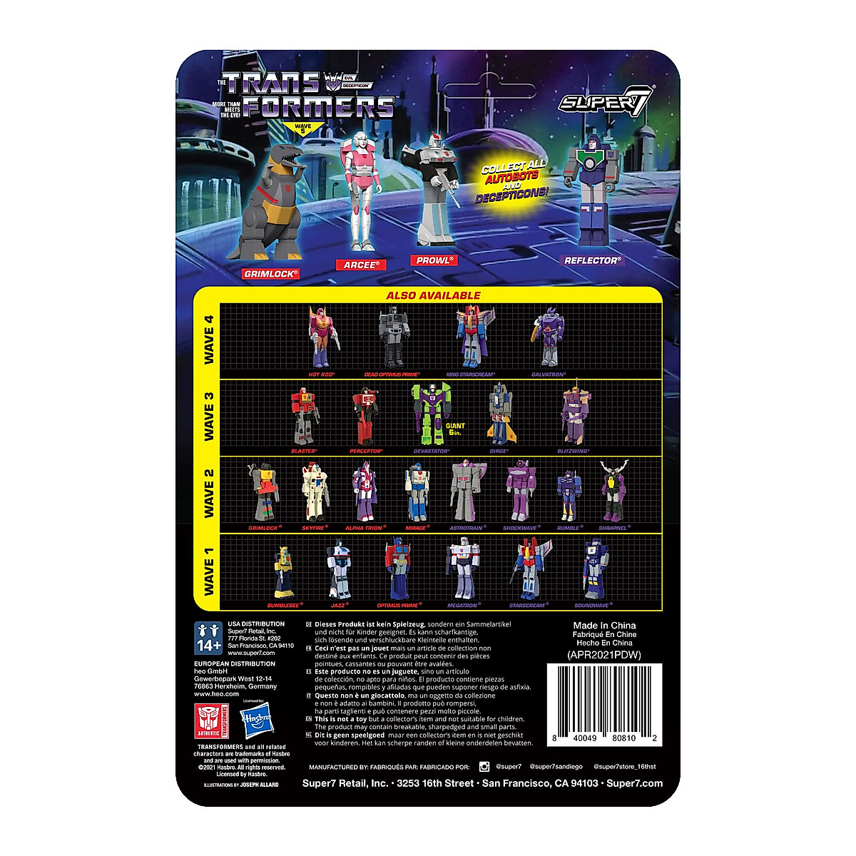 Super7 Transformers Reflector - 3.75" Transformers Action Figure Classic Cartoon Collectibles and Retro Toys