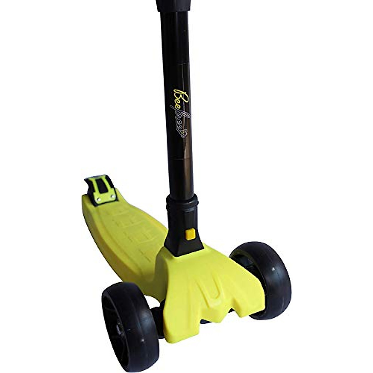 Bee Free 3 Wheel Kick Scooter for Toddlers and Kids, Adjustable Handlebars, Light Up LED Wheels, Foldable, Rear Foot Brake, Wide Stable Deck, Boys and Girls Ages 2-5, Up to 100 LBS, Yellow