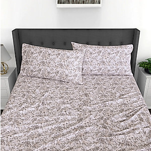 RUVANTI Flannel Sheets Queen Size - 100% Cotton Brushed Flannel Bed Sheet Sets - Deep Pockets 16 Inches - All Seasons Breathable & Super Soft - Warm & Cozy - 4 Pcs - Shallow