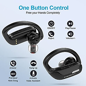 DIGITNOW Wireless Earbuds Bluetooth LKLLL 5.0 Headphones 48 Hours Playback Sports Earphones with LED Display Built-in Mic Deep Bass Stereo In-Ear Waterproof Earphones for Exercise Game Running