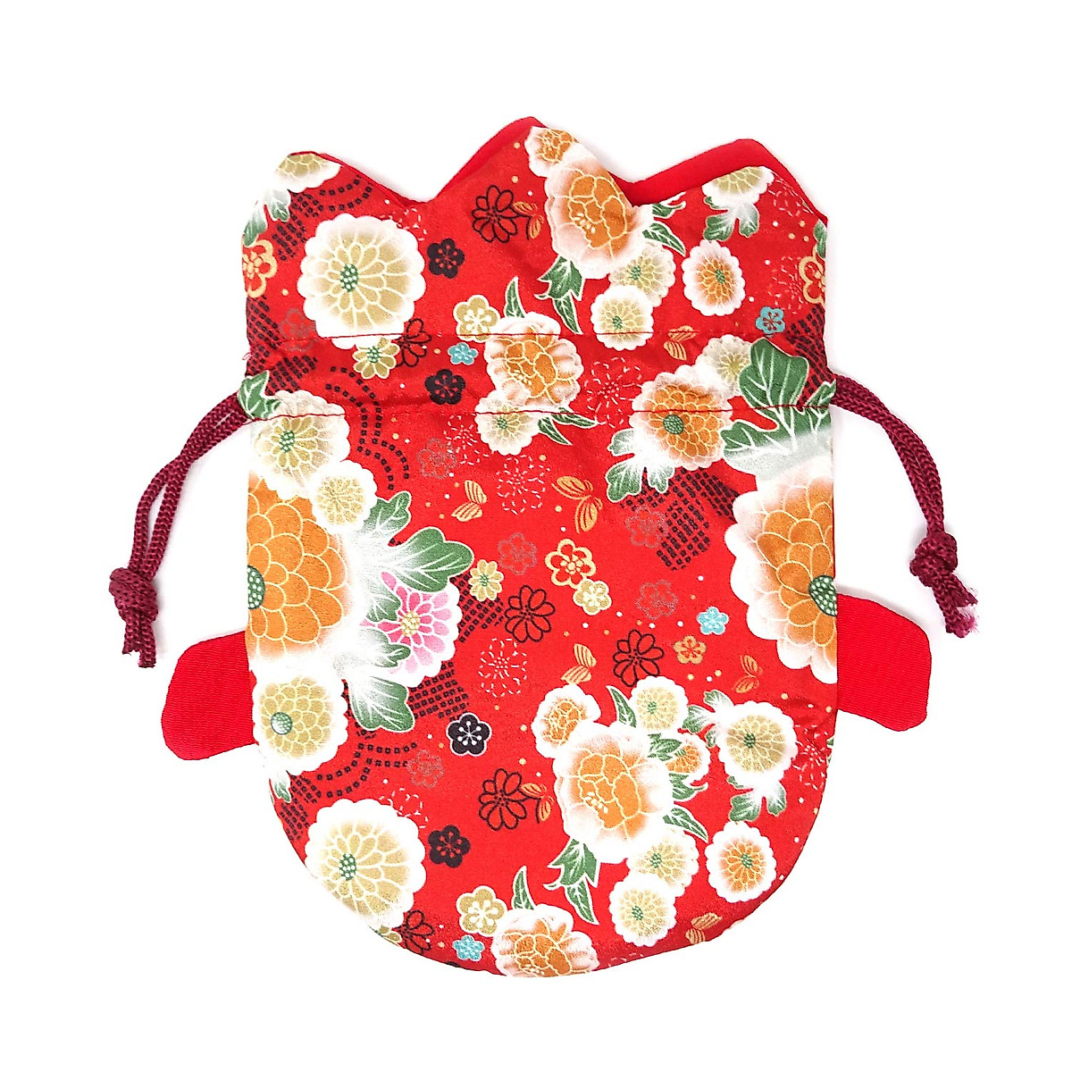Honbay Cute Japanese Style Goldfish Drawstring Bag Gift Bag Cosmetic Bag Jewelry Pouch Coin Purse, 22x15cm/8.7x5.9inch (Red)
