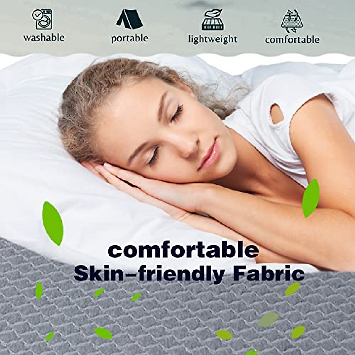 MeMoreCool 3 in 1 Bed Wedge Mattress Topper or Under Bed, 7 Inch Incline Mattress Elevator Base with Washable Knitted Cover, Ideal Wedge Mattress for Acid Reflux/Back Pain/Snoring, Grey, Queen