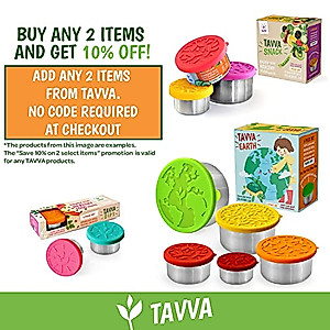 TAVVA Stainless Steel Food Containers with Lids 23 oz - Stainless Steel Lunch Container - Premium Metal Snack Container, Leakproof Lunch Box with Silicone Lids, Reusable Sandwich Container