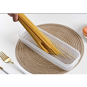 Komax Biokips Pasta Storage Containers Set of 4 – BPA-Free Rectangular Plastic Containers with Lids – Microwave & Dishwasher Safe Airtight Containers – Noodle, Pasta, & Spaghetti Container (33 oz)