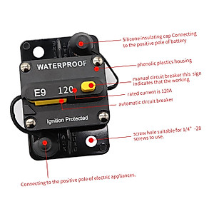 ibasenice car Waterproof Circuit Breaker 48V Circuit Breaker Car Circuit Breaker Fuse 150a