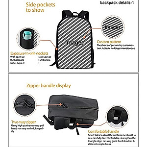 GIFTPUZZ Ocean Shark Backpack Set Durable to Carry Book Bag School, Lightweight Travel Daypack for Teen, Bookbags with Insulated Lunch Bag and Pencil Case, 3 Pieces Blue