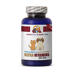 cat Coat Supplement - Ultra PET Vitamins - Chews - for Dogs and Cats - Mineral Supplement - Vitamin c for Cats - 90 Treats (1 Bottle)