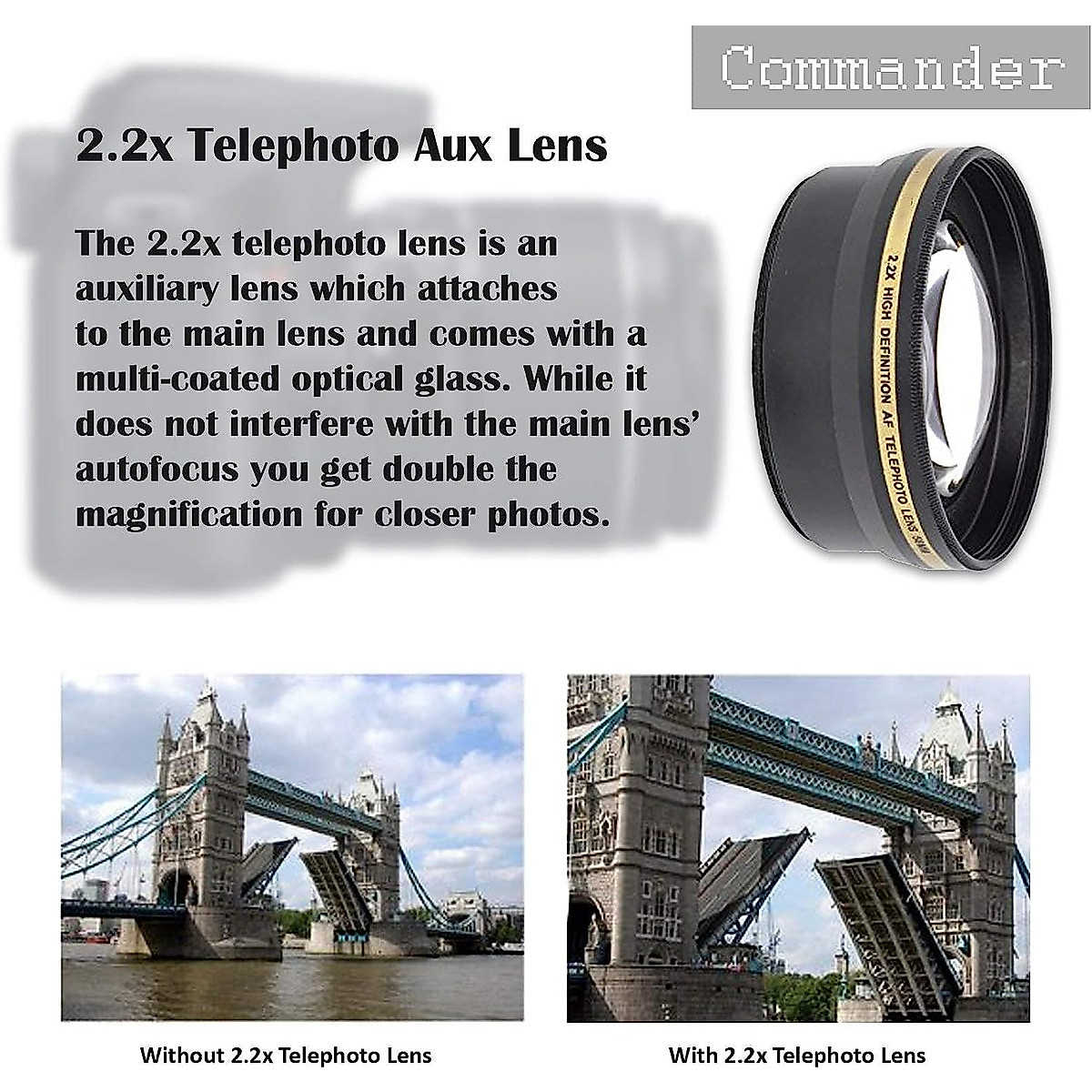 Canon EOS 2000D DSLR Camera with 18-55mm & 75-300mm Lens Bundle + Commander Optics Accessories Pro Package Including Filters, Telephoto & Wide Lenses + 64GB Memory, Software Package & More (Renewed)