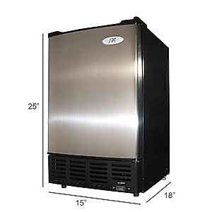 SPT IM-150US Stainless Steel Undercounter Ice Maker with Freezer, No Drain Required…
