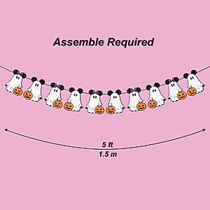 Halloween Boo Garland Banner 10Pcs Mouse Boo Banner, Glitter Spooky Ghost Banner for Mouse Theme Halloween Decoration