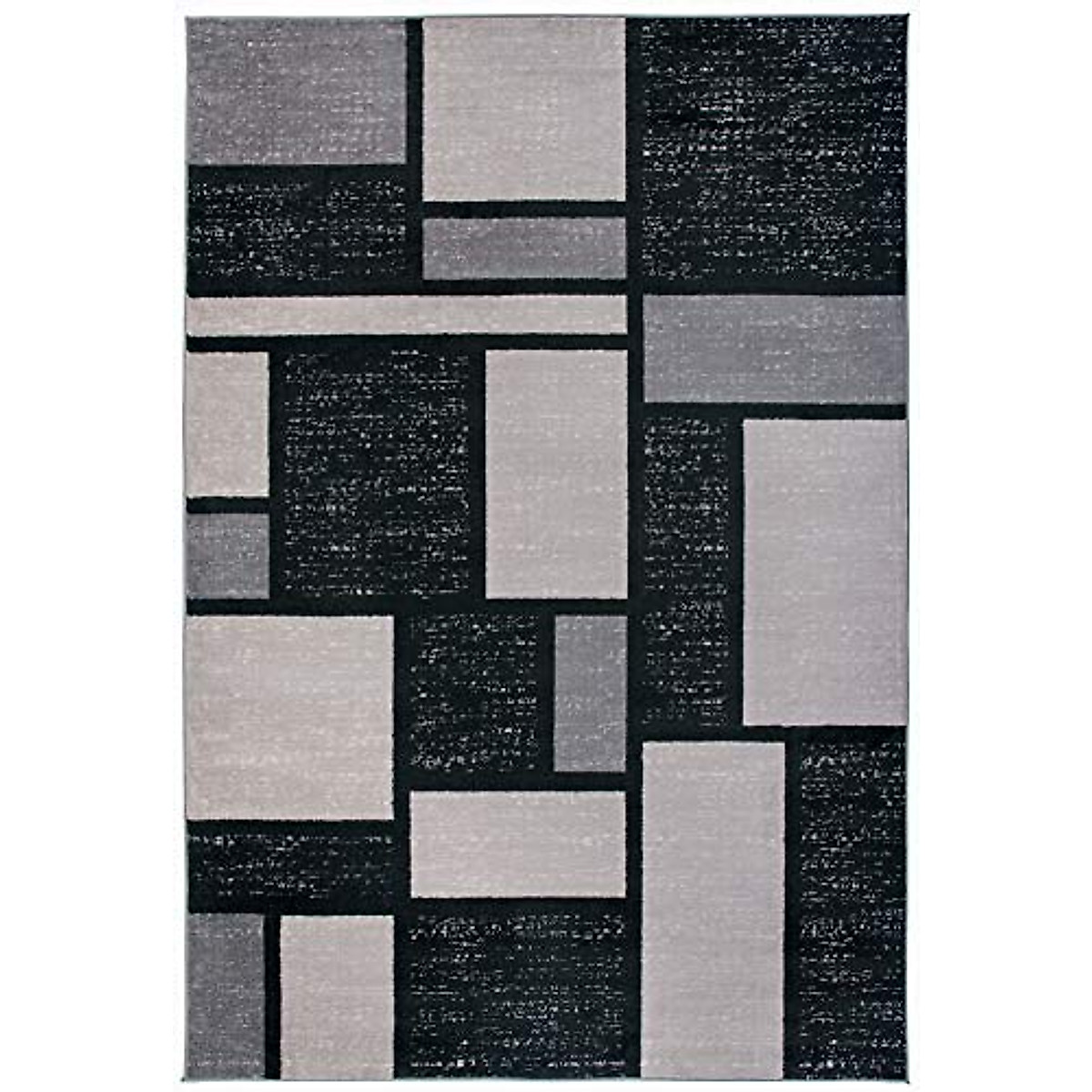 Rugshop Contemporary Modern Boxes Design Soft Area Rug 9' x 12' Gray