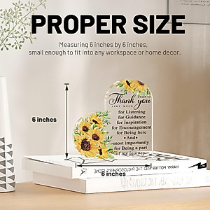 Thank You Gifts for Women, Appreciation Gift Thanks Giving Gift for Teacher, Boss Lady, Coworker, Office Manager, Nurse, Mom - Colleague Leaving Gift, Acrylic Desk Decorative Sign