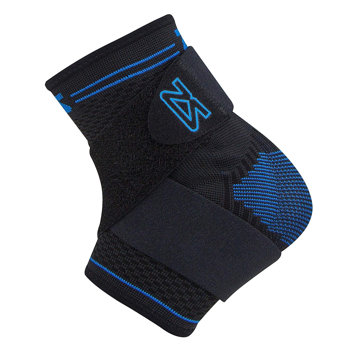Zensah Elite Gel Sports Compression Ankle Sleeve with Removable Strap - Breathable, Lightweight, Premium Fabric, Comfortable (Black, Large)