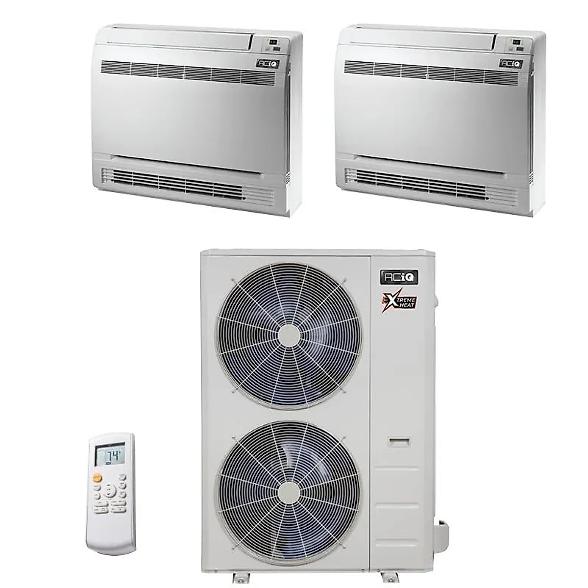 36,000 BTU 21.5 SEER ACiQ 2-Zone Floor Mounted Mini Split System w/Max Heat - 18+18
