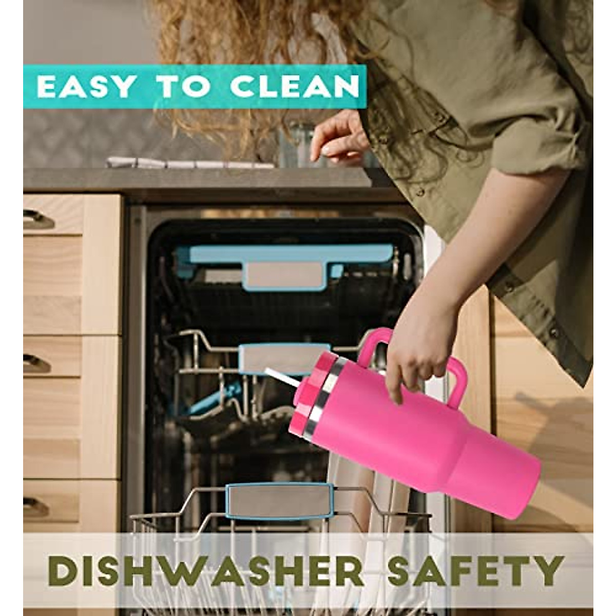 40 oz Tumbler with Handle and Straw Lid,Stainless Steel Travel Mug Water Bottle Cup,Reusable Insulated Vacuum splashproof Cup,for Car,Home,Office,Gifts