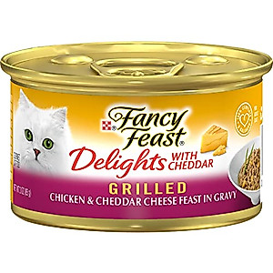 Fancy Feast Purina Delights with Cheddar Grilled Chicken & Cheddar Cheese Feast in Gravy (12-CANS) (3 OZ Each)