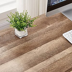 FATORRI Industrial L Shaped Computer Desk, Heavy Duty Bookshelf and Console Table for Home Office (Rustic Oak)