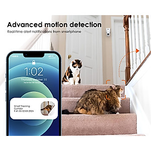 P Panoraxy AI 2K 3MP WiFi Security Indoor Camera, Wireless Plug in Camera, 24/7 Human&Sound Detection, 2.4G PTZ Pet Camera, Dual-Way Talk, Color Night Vision, Compatible with Alexa & Google Home
