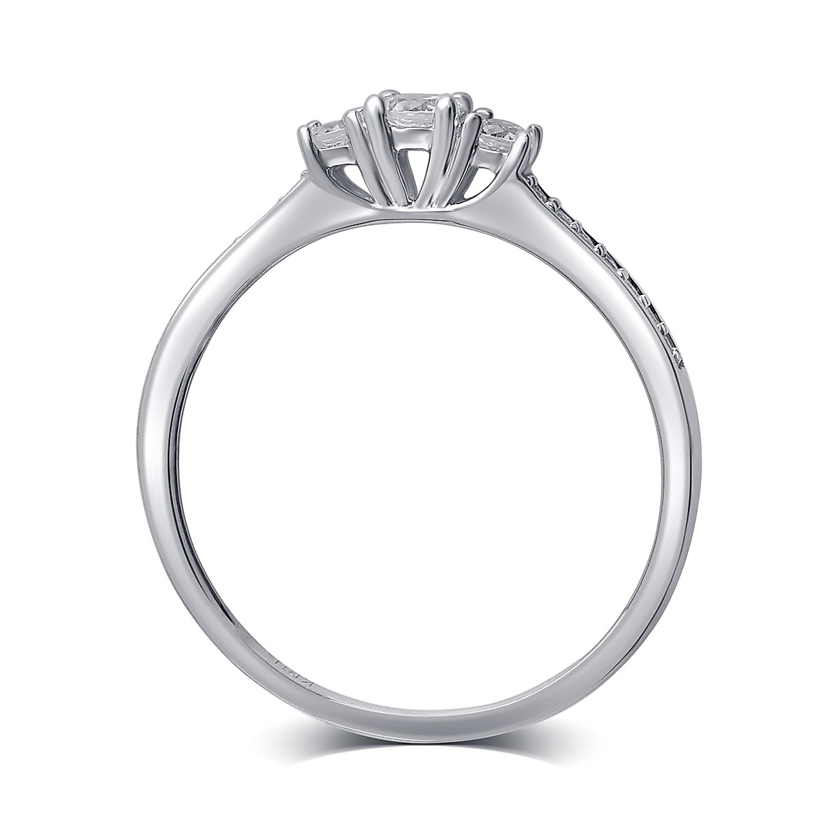 Beyond Brilliance 0.25 Carat Diamond, Prong Set 10K White Gold Round Cut Diamond Engagement Ring Natural Diamond Fine Jewelry for Women |Gift Box Included