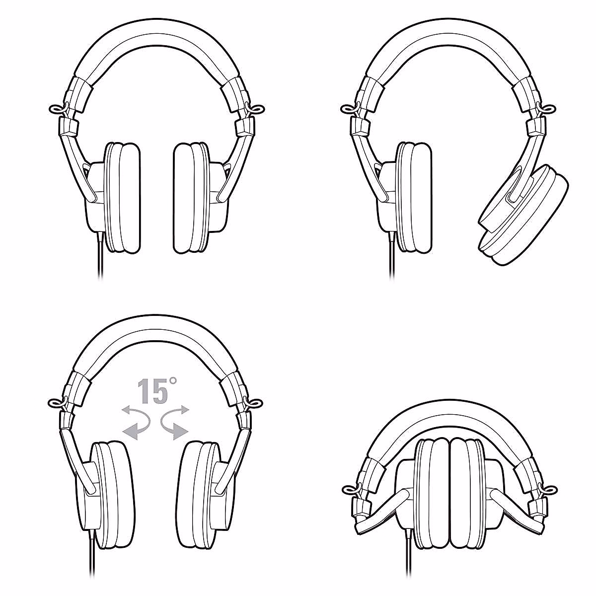 Audio-Technica 6 Pack ATH-M30x Professional Monitor Headphones, 96dB, 15-20kHz, Black - with Microfiber Cloth