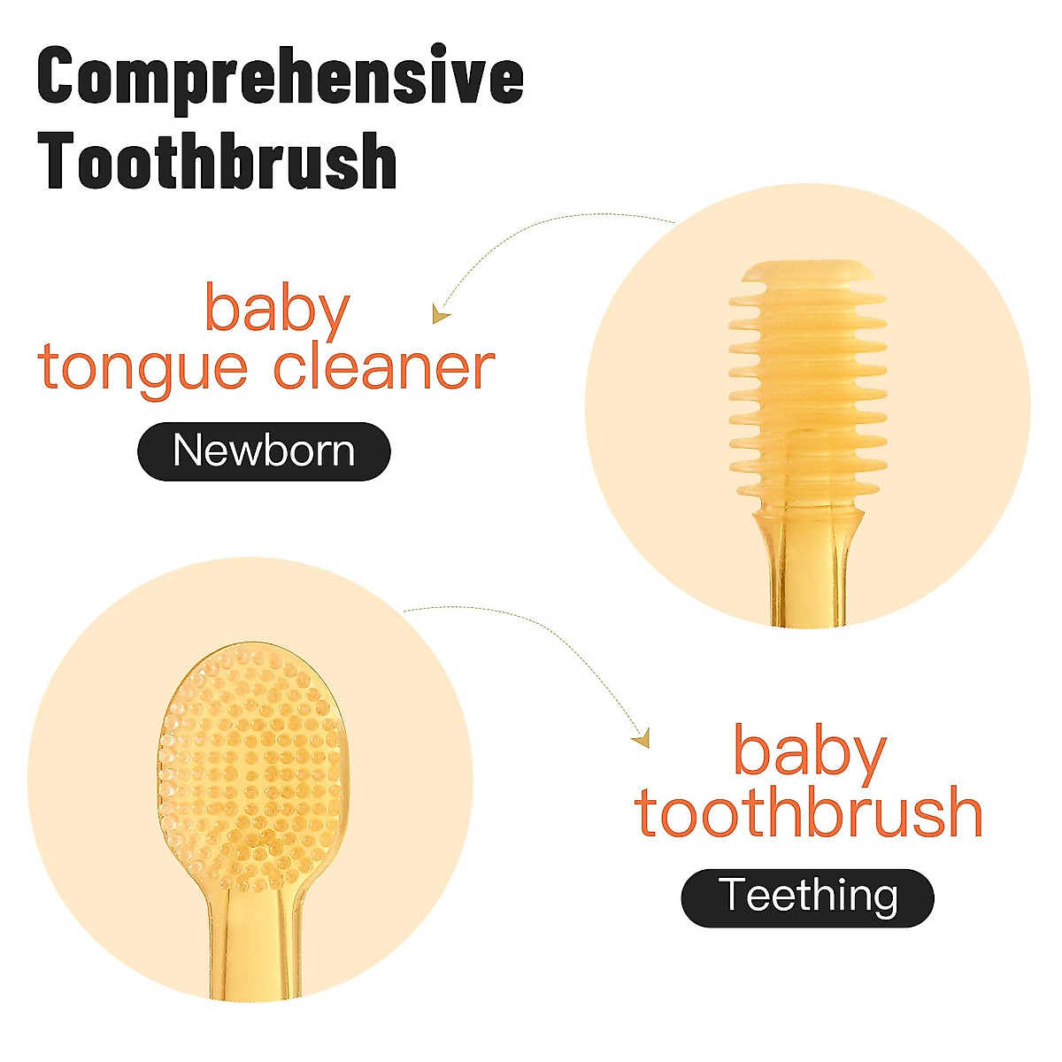 Phanpy Baby Toothbrush, Silicone Baby Tongue Cleaner Newborn, Infant Toothbrush 0-6 Months and 6 to 12 Months, Baby First Toothbrush, Oral Cleaner, Baby Mouth Cleaner
