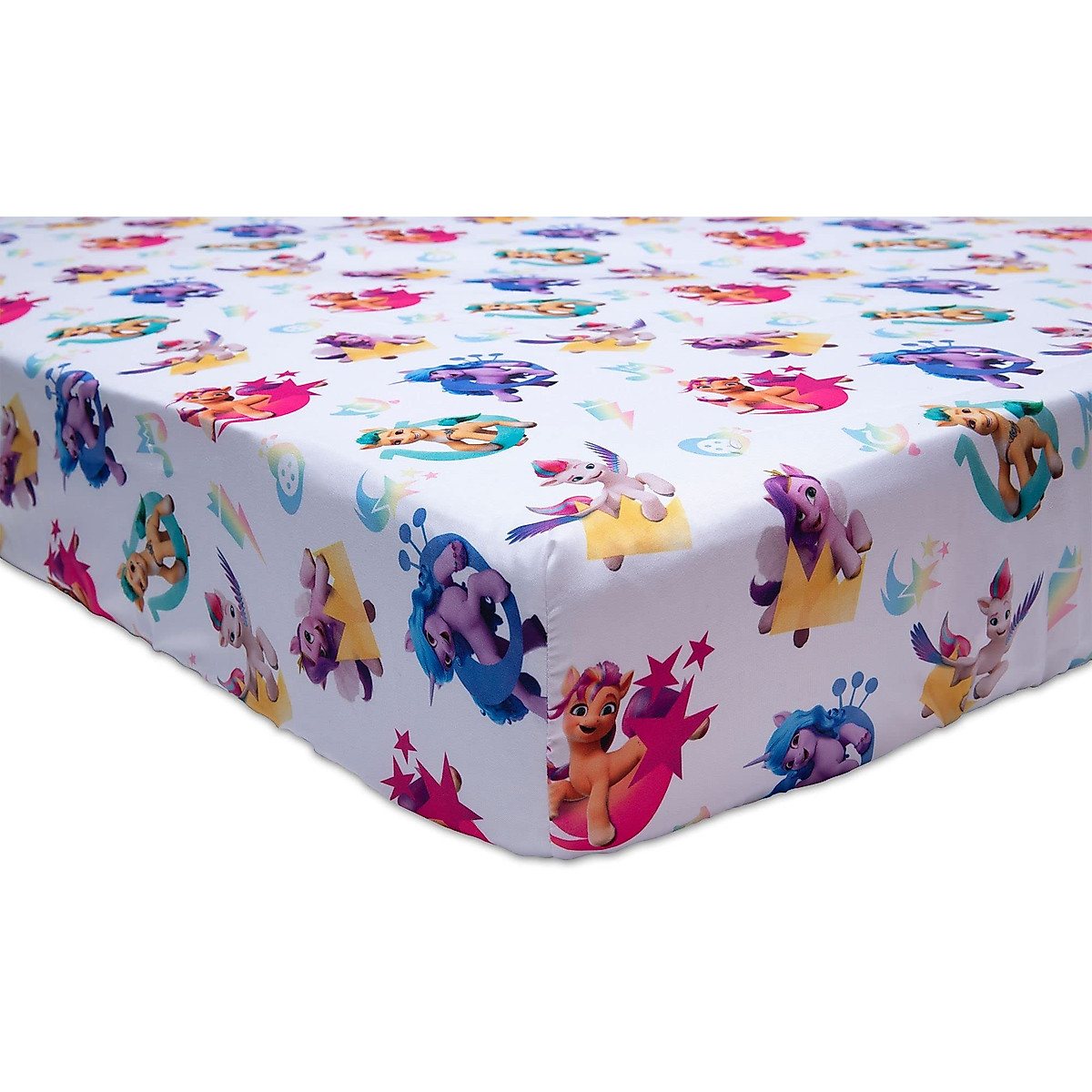 My Little Pony 4 Piece Toddler Bedding Set - includes Quilted Comforter, Fitted Sheet, Top Sheet, and Pillow Case Character Design for Toddler Bed