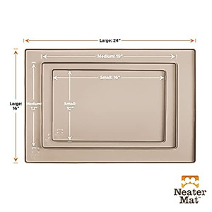 Neater Pet Brands Neater Mat - Waterproof Silicone Pet Bowls Mat - Protect Floors from Food & Water (19" x 12", Cappuccino)