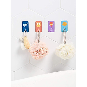 MOVALUE Kids Wall Hooks - Adhesive Wall Hanging Hooks for Kids - Cute Wall Animal Hooks - Towel Hook Child - Childrens Hangers for Bedroom, Bathroom or Nursery, 8 Pack