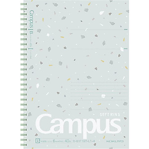 KOKUYO Campus Soft Ring Notebook, Semi-B5, B 6mm Dot Ruled, 34 Lines, 40 Sheets, Mint Green, Shear Stone Colors for Spring 2023 Limited Edition, Japan Import (SU-S111BT-L1-4)