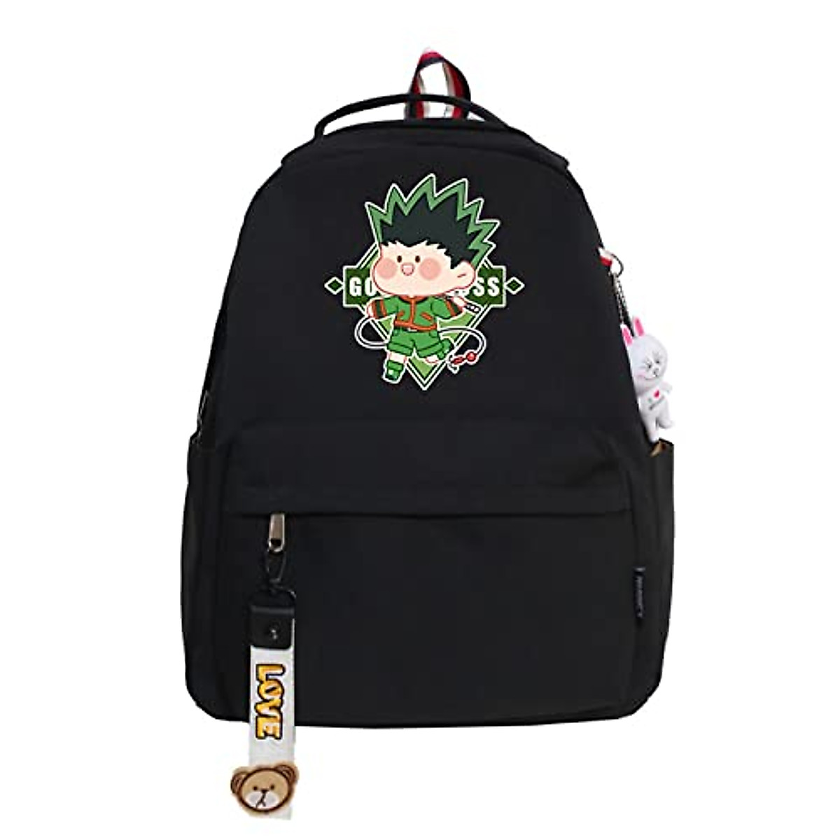Hunter x Hunter Hisoak Backpack for Girls Mini Anime HxH 3D Print Killua Bookbag Gon Large Capacity Laptop Backpack (Black)