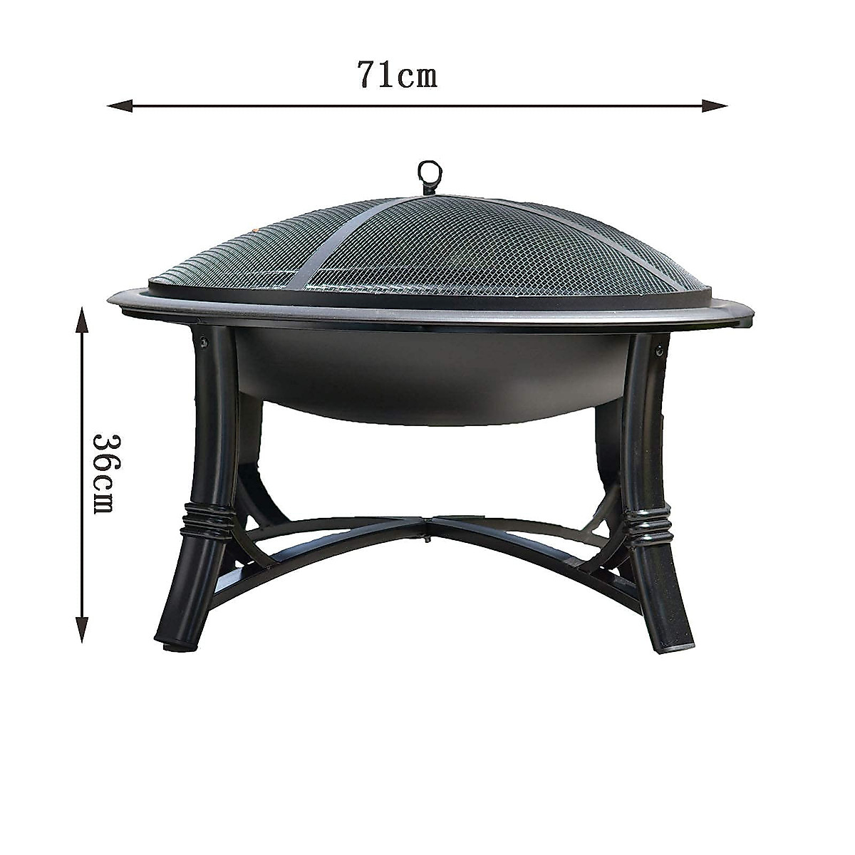 Firepit Table for Outside, Wood Burning Pit, Multifunctional Fire Pit Table, Round with Spark Screen Cover for Camping, Outdoor Heating, Bonfire