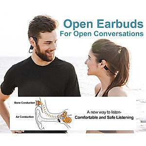 Bone Conduction Headphones, 2023 Upgraded Open-Ear Wireless Bluetooth Sport Headphones with Mic, 8Hr Playtime, Fast Charging, Waterproof Wireless Earphones for Workout, Running, Gym, Hiking, Cycling